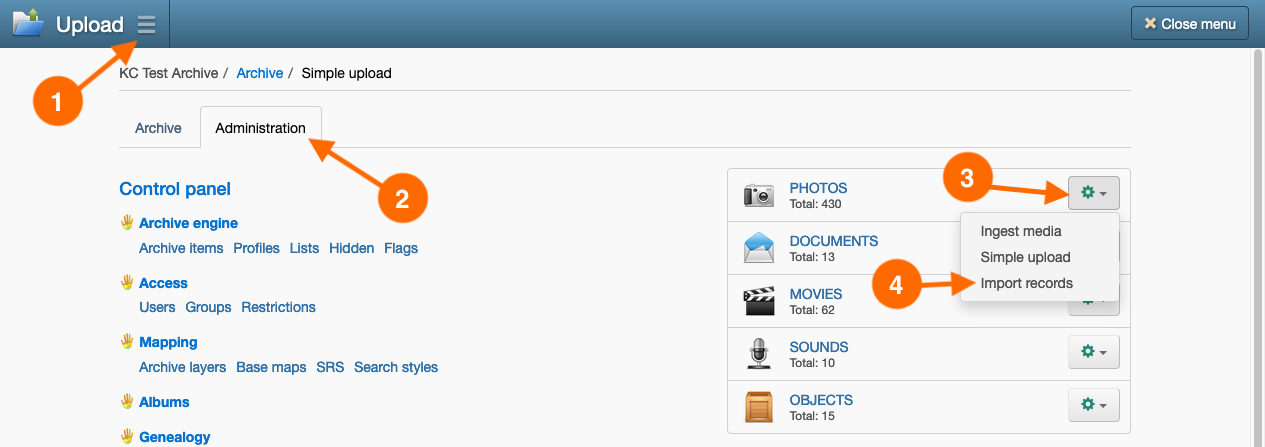 Import media - Keeping Culture