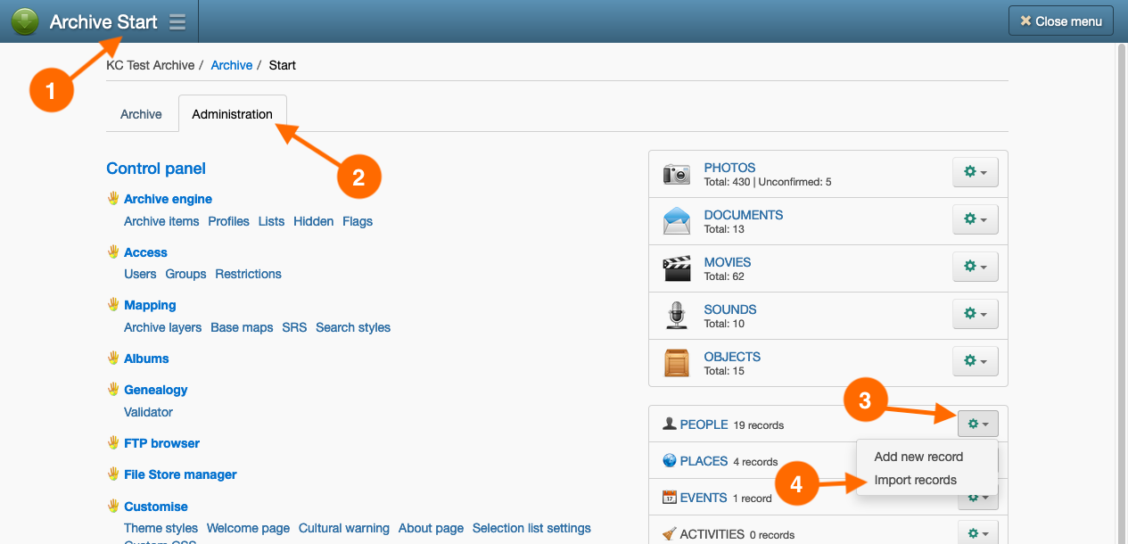 Importing records - Keeping Culture